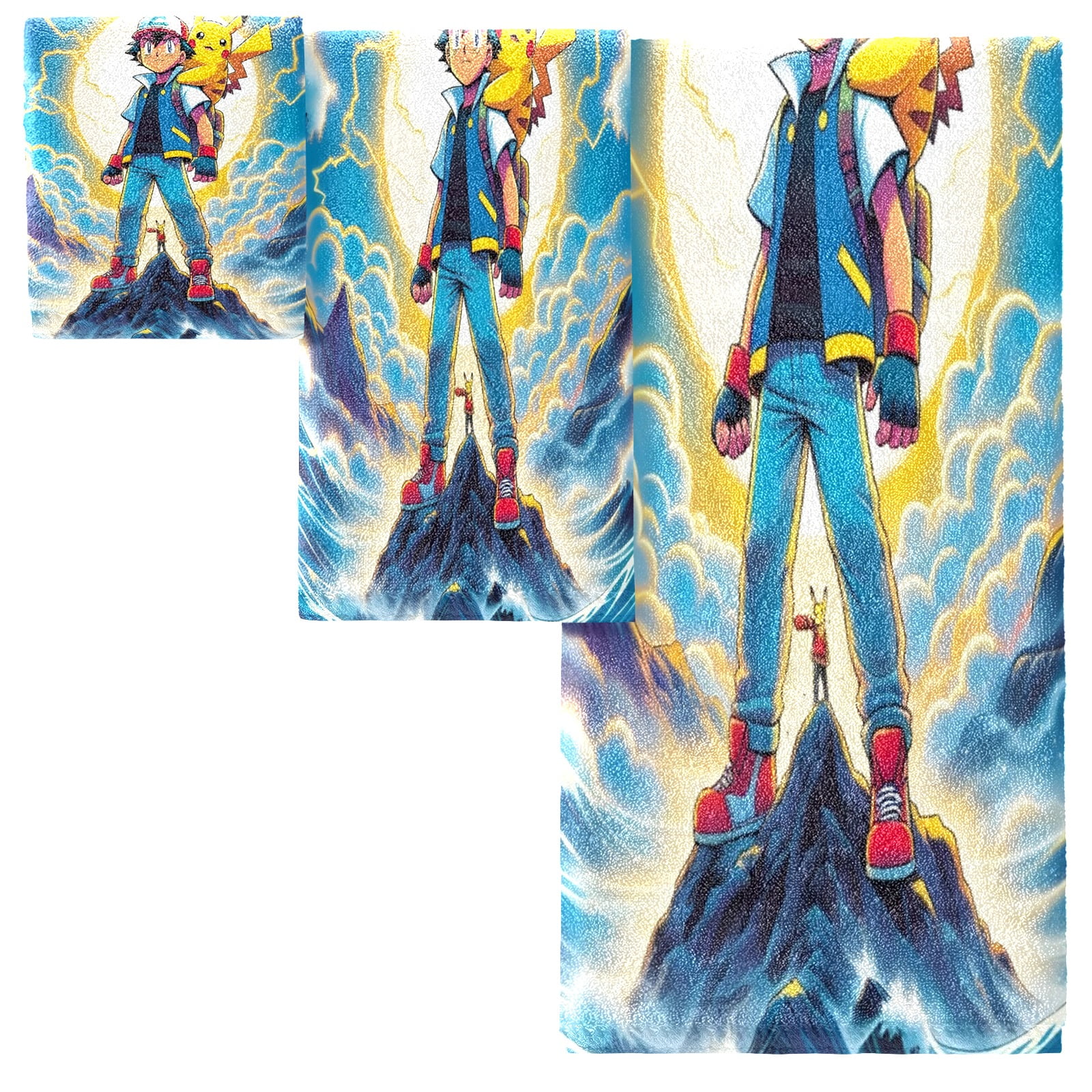 Pokemon Bath Towel Set (3 pcs),bath, hand, and beach towels. - Walmart.com