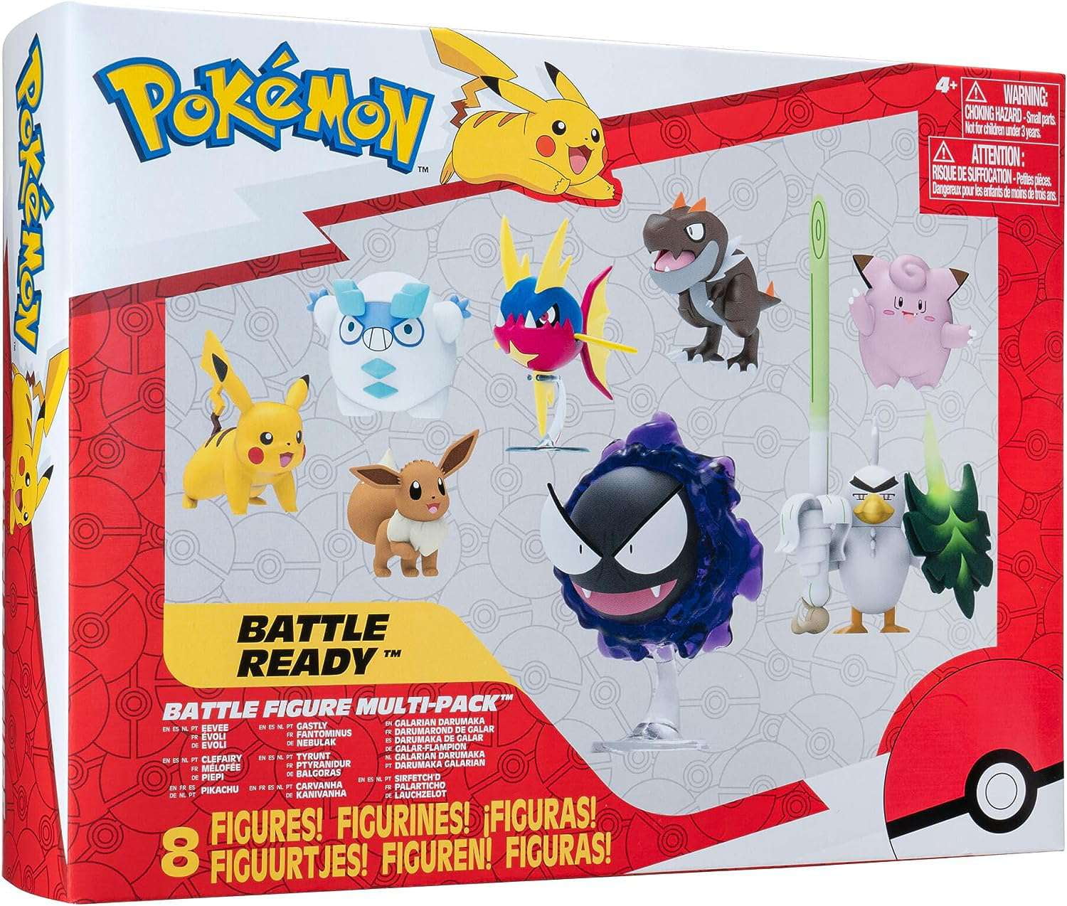 Pokemon Battle Feature Eevee, Clefairy, Pikachu, Gastly, Tyrunt ...