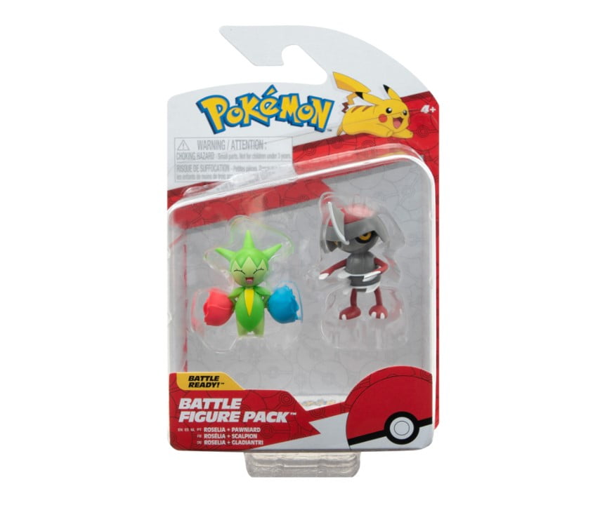 Pokemon Battle Figure 2 Pack - Features 2 inch Pawniard & Roselia ...