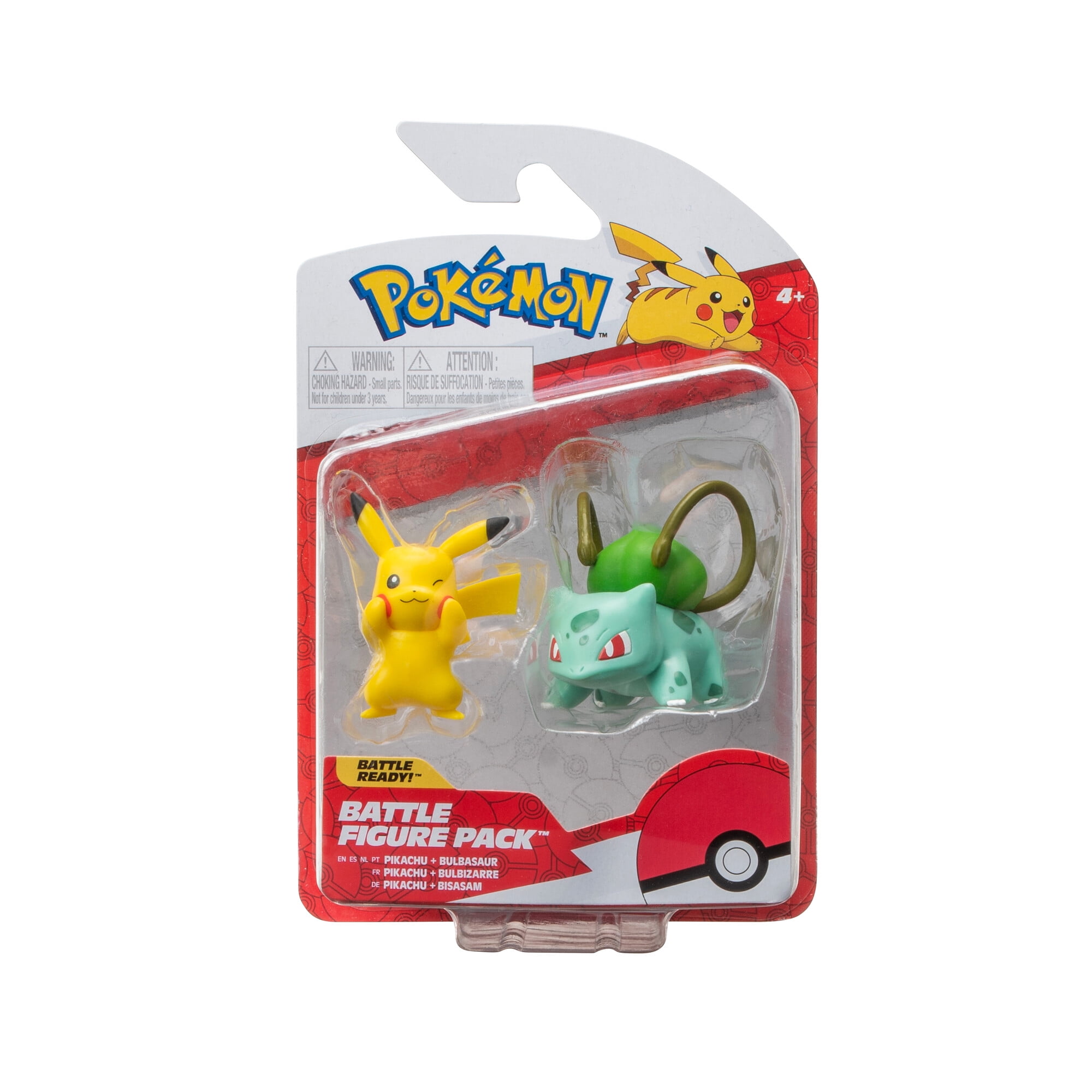 Pokemon Battle Figure 2 Pack - Features 2 inch Pikachu and Bulbasaur Battle Ready Figures ...