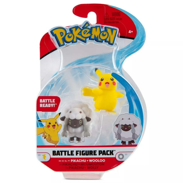 Pokemon Battle Figure 2 Pack Pikachu and Wooloo 2-inch Size - Walmart.com