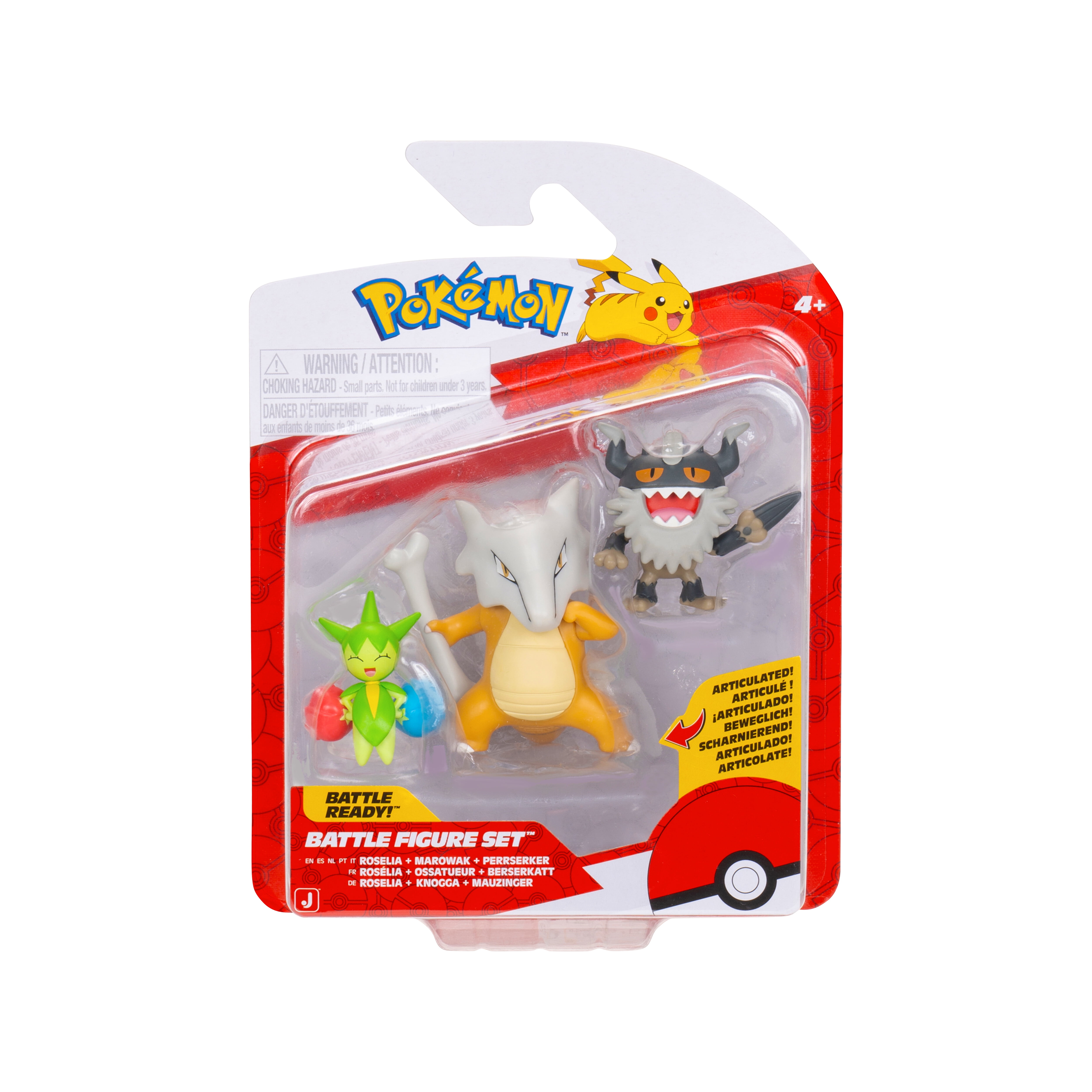 Pokemon Battle Figure Set - Roselia, Perrserker, Marowak Collectible ...