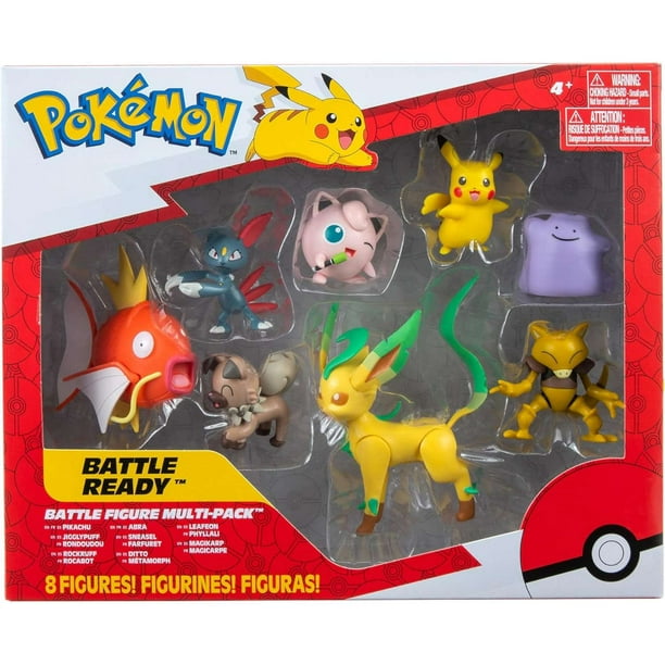 Jazwares Pokemon Battle Figure 8-Pack with Pikachu, Abra, Leafeon ...