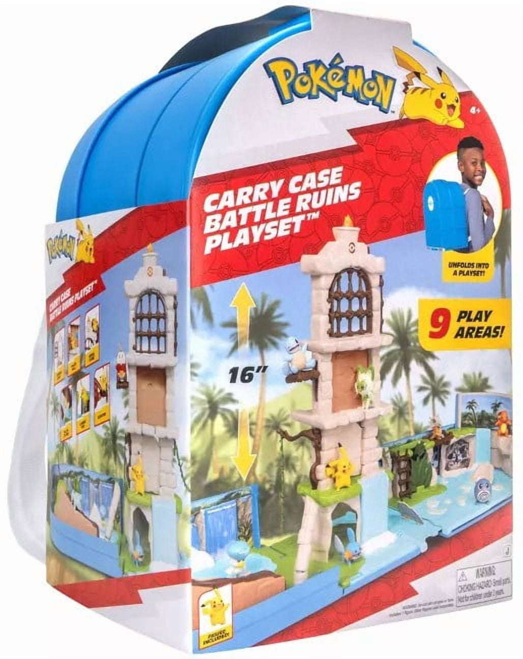 Jazwares Pokemon Battle Ruins Carry Playset, Includes Pikachu Figure ...