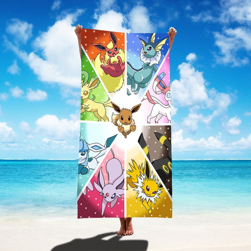 Pokemon Beach Towel, Pikachu Charmander Squirtle Bulbasaur, Soft and ...