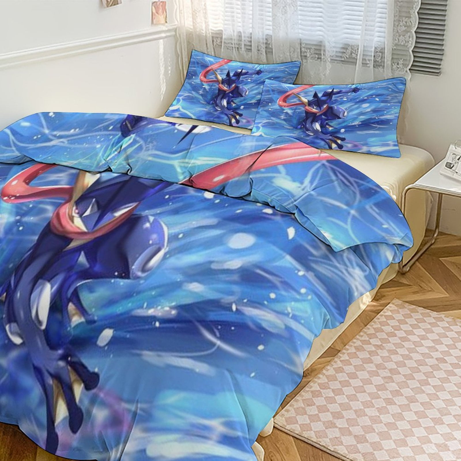 Pokemon Bedding Set Anime Three-piece for Boys Girls Teens Full ...