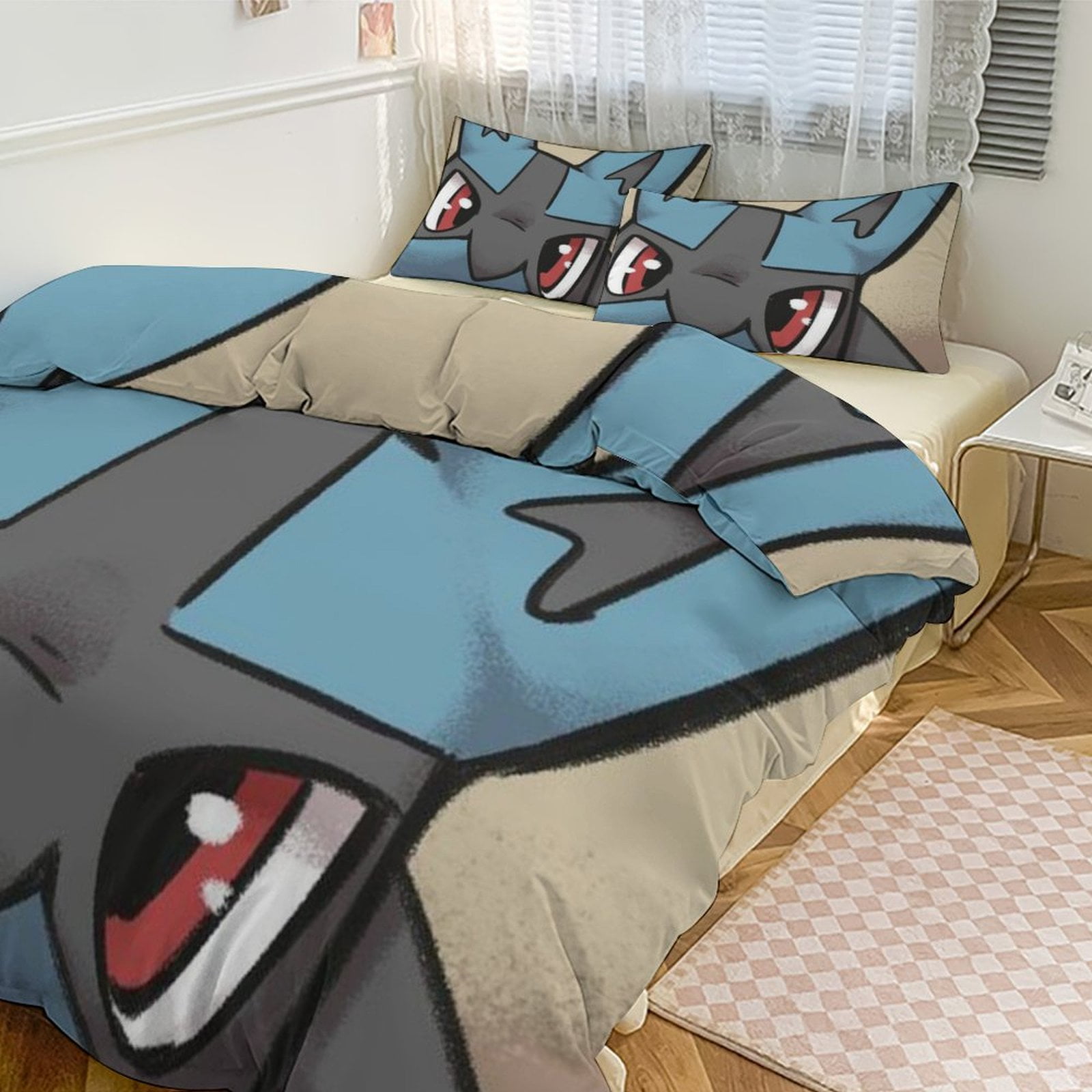 Pokemon Bedding Set Anime Three-piece for Boys Girls Teens Full ...