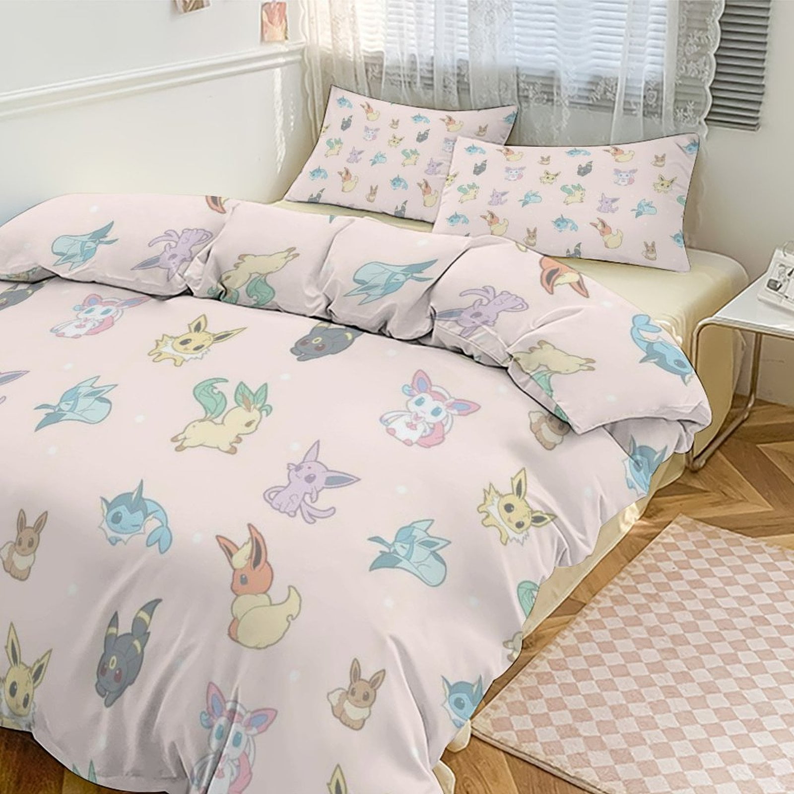Pokemon Bedding Set Anime Three-piece for Boys Girls Teens Full ...