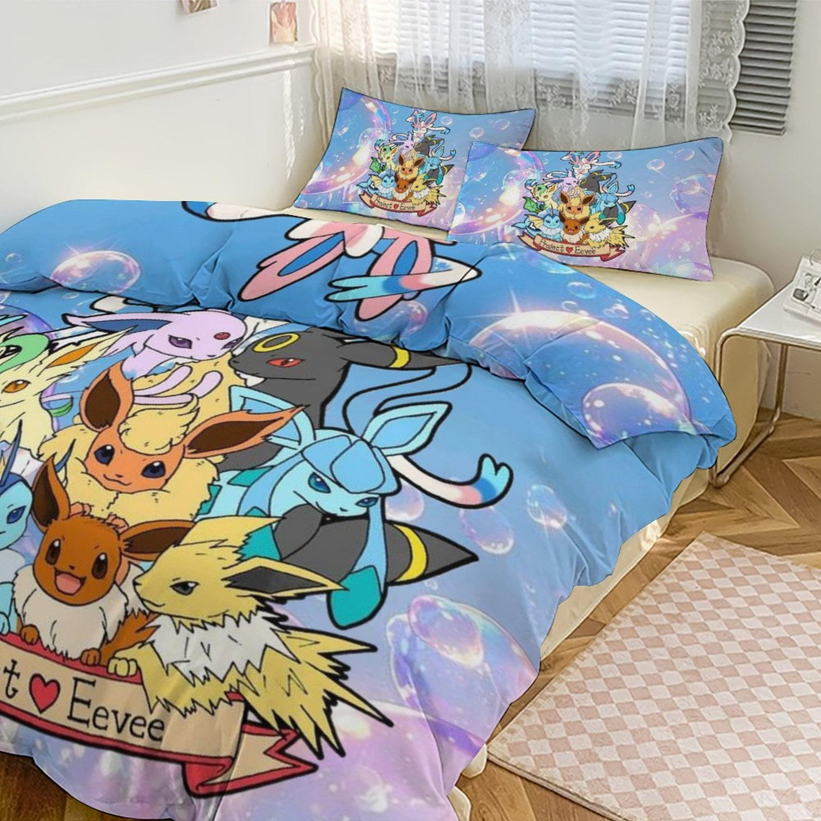 Pokemon Bedding Set Anime Three-piece for Boys Girls Teens King ...