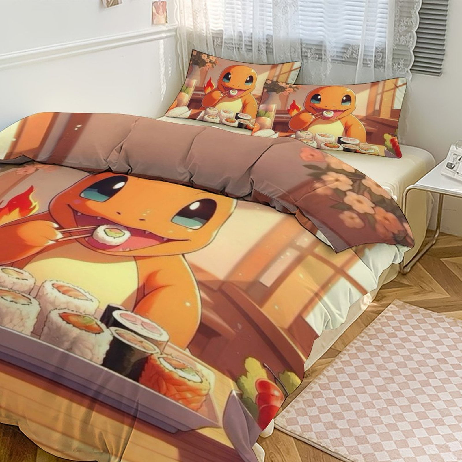 Pokemon Bedding Set Anime Three-piece for Boys Girls Teens King ...