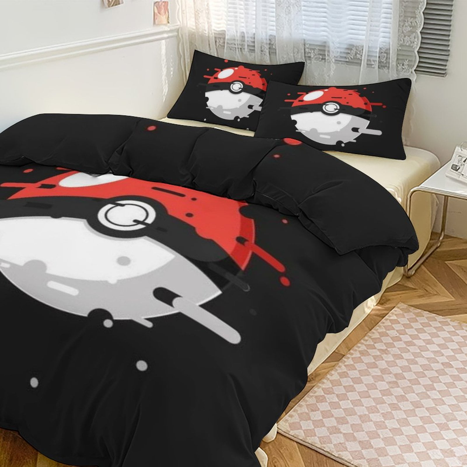 Pokemon Bedding Set Anime Three-piece for Boys Girls Teens King ...