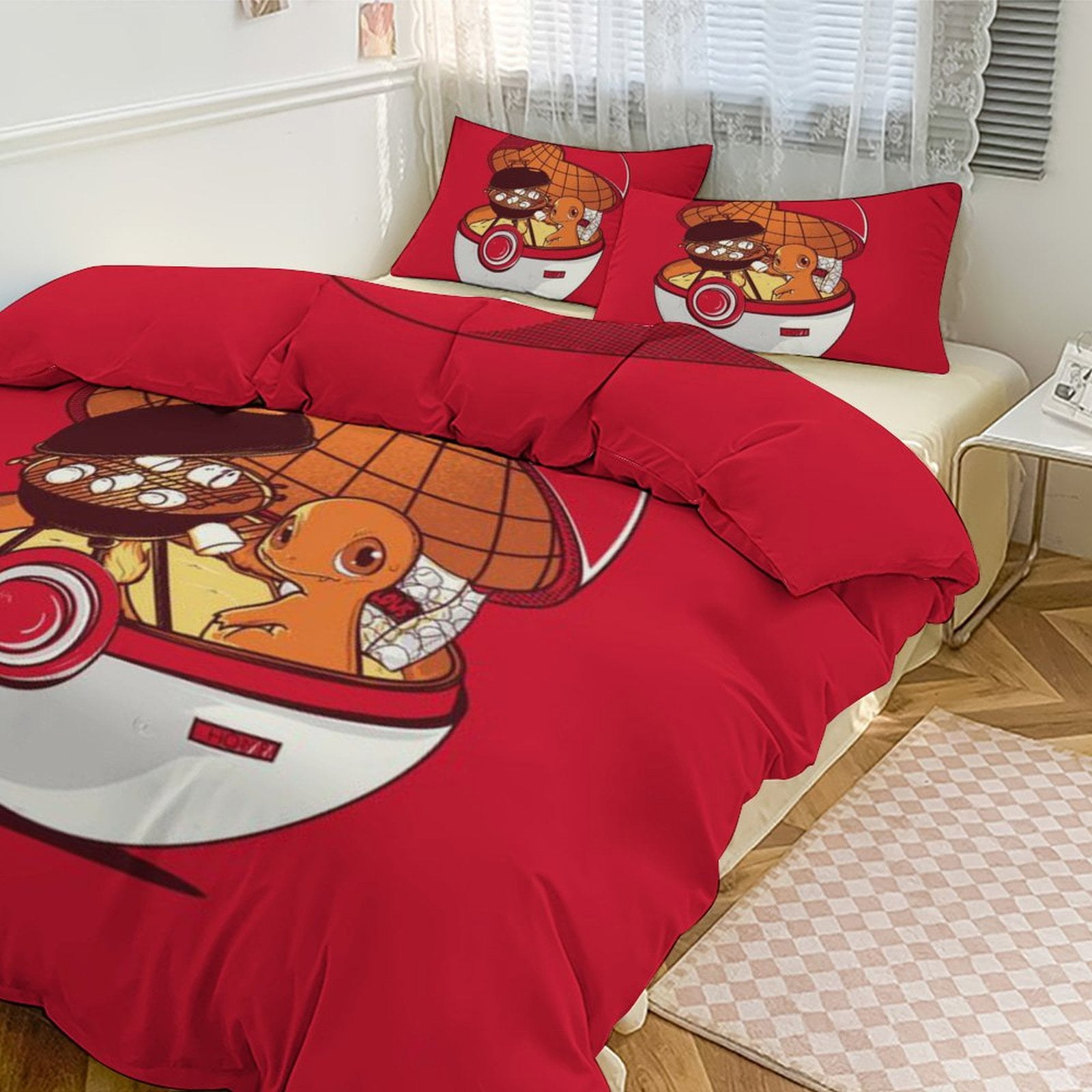 Pokemon Bedding Set Anime Three-piece for Boys Girls Teens King ...