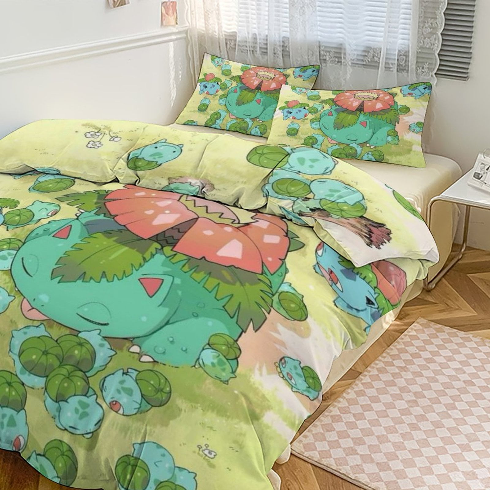 Pokemon Bedding Set Anime Three-piece for Boys Girls Teens King ...