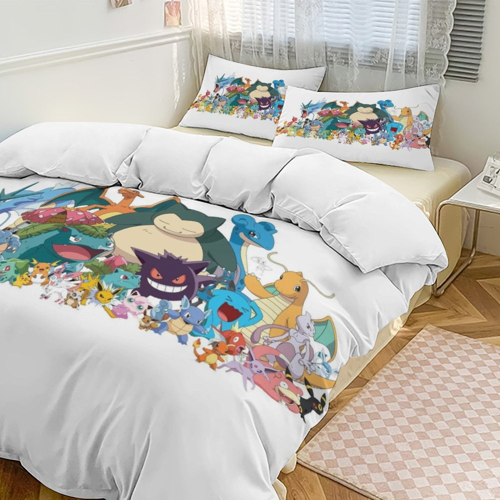 Pokemon Bedding Set Anime Three-piece for Boys Girls Teens King ...
