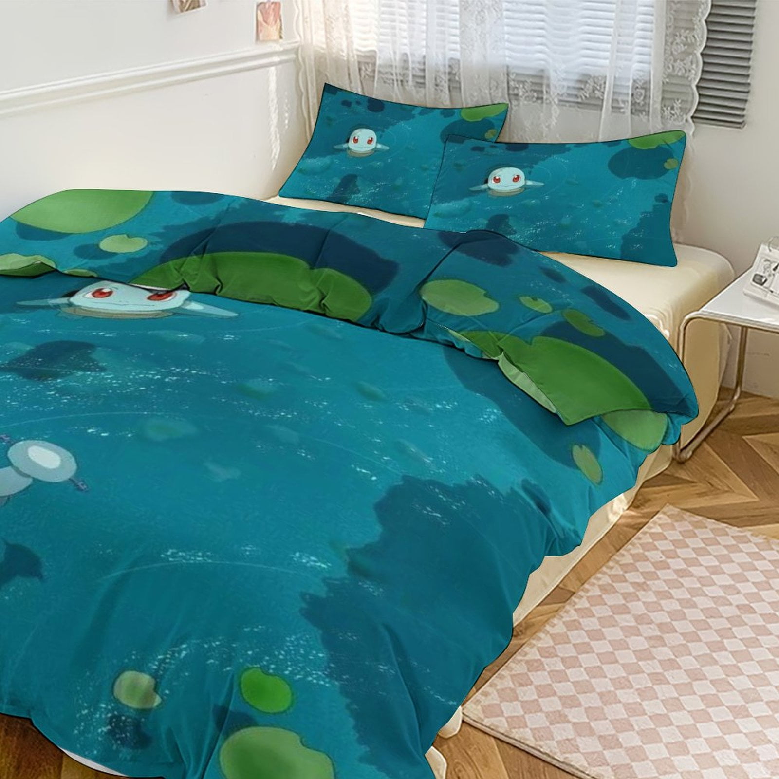Pokemon Bedding Set Anime Three-piece for Boys Girls Teens Queen ...