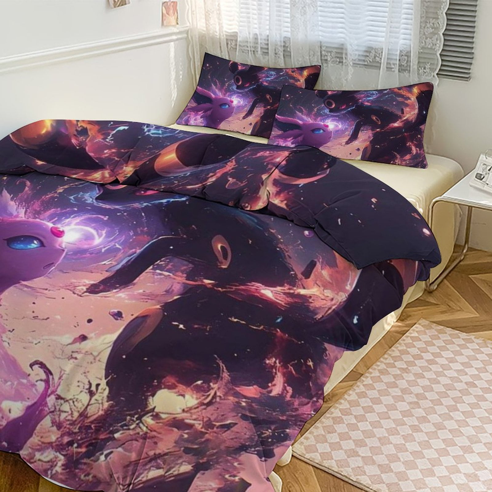 Pokemon Bedding Set Anime Three-piece for Boys Girls Teens Queen ...