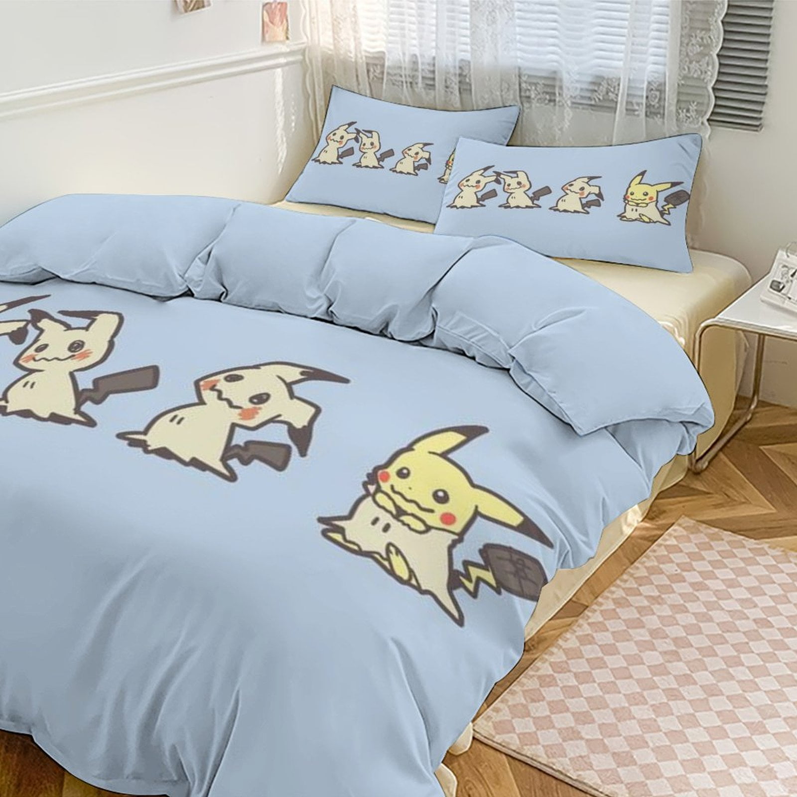 Pokemon Bedding Set Anime Three-piece for Boys Girls Teens Queen ...