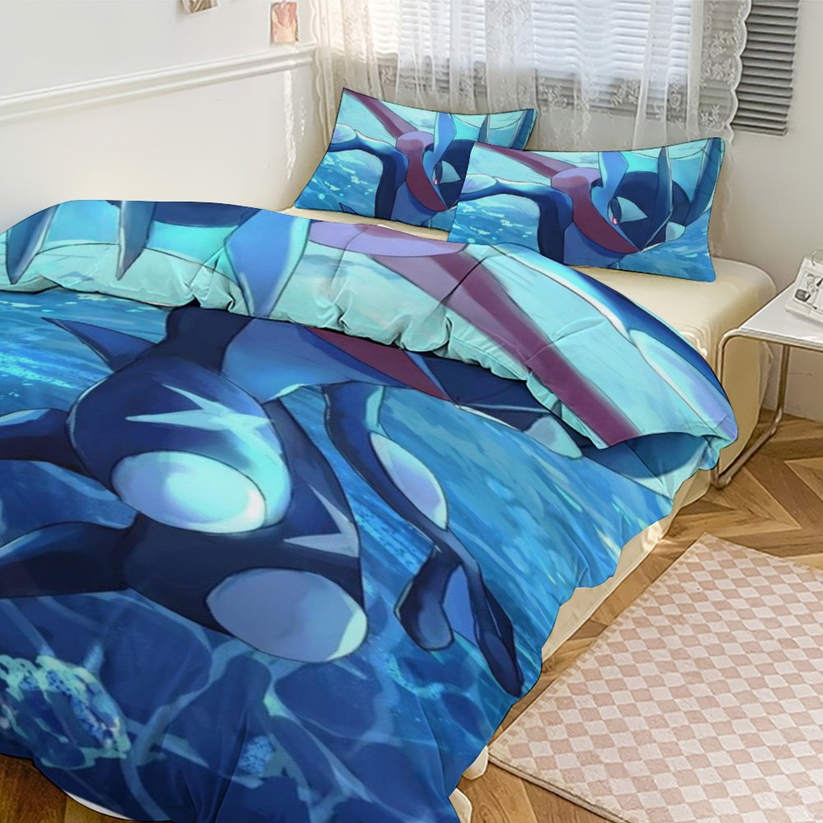 Pokemon Bedding Set Anime Three-piece for Boys Girls Teens Queen ...