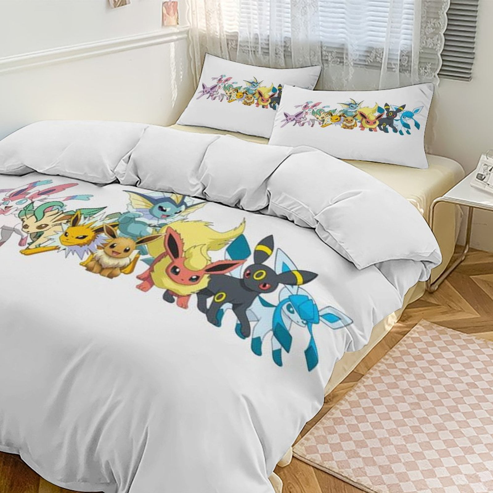 Pokemon Bedding Set Anime Three-piece for Boys Girls Teens Queen ...