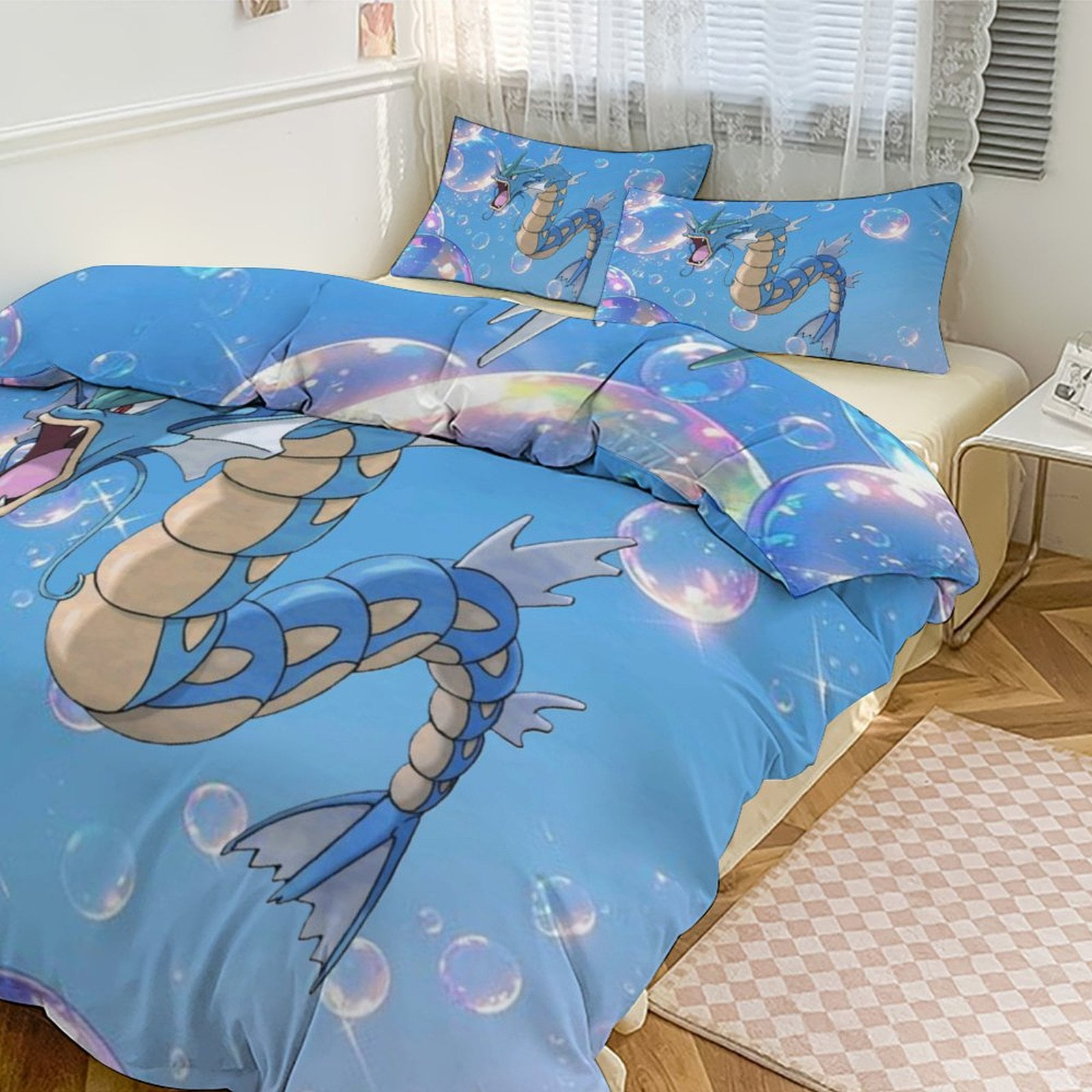 Pokemon Bedding Set Anime Three-piece for Boys Girls Teens Queen ...