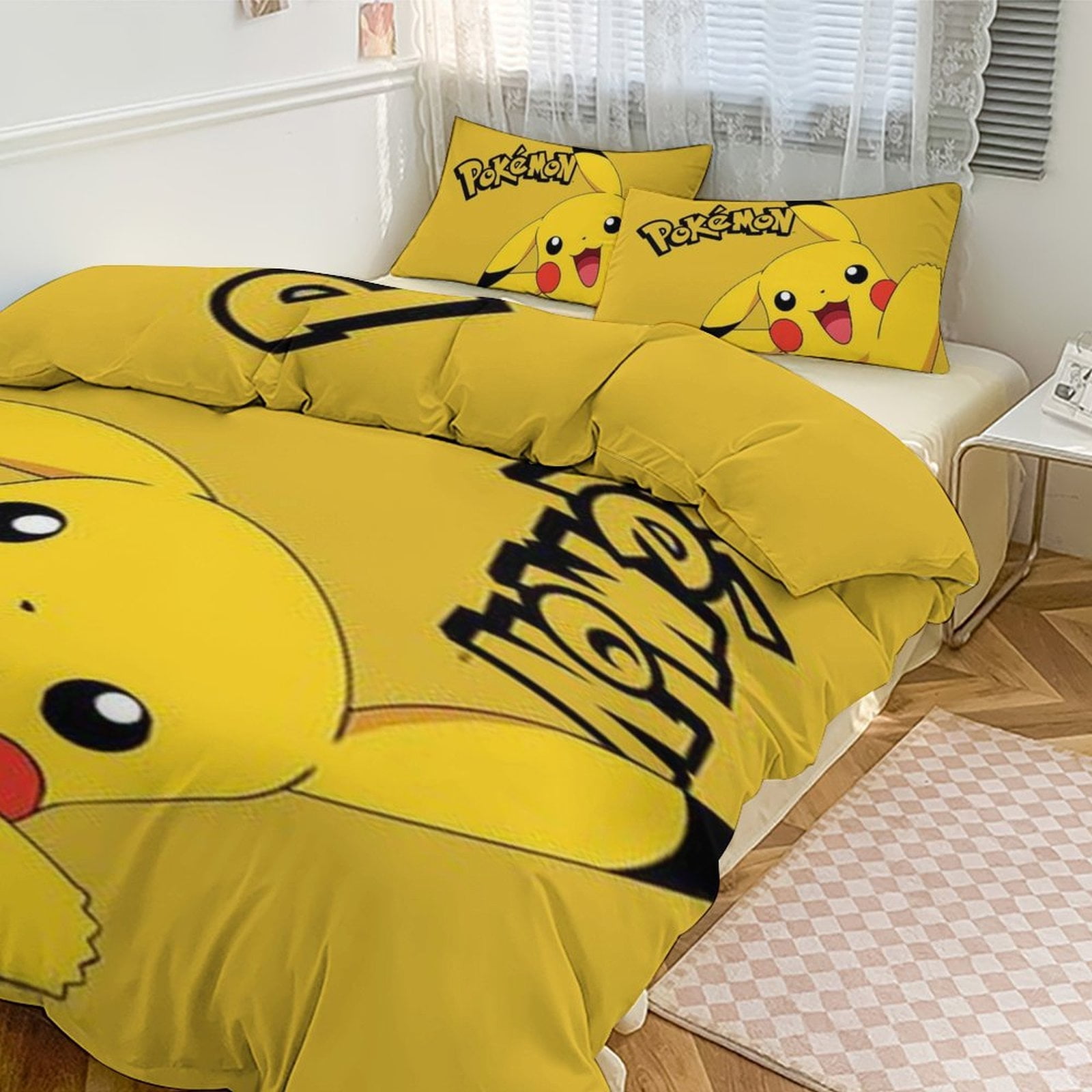 Pokemon Bedding Set Anime Three-piece for Boys Girls Teens Twin ...