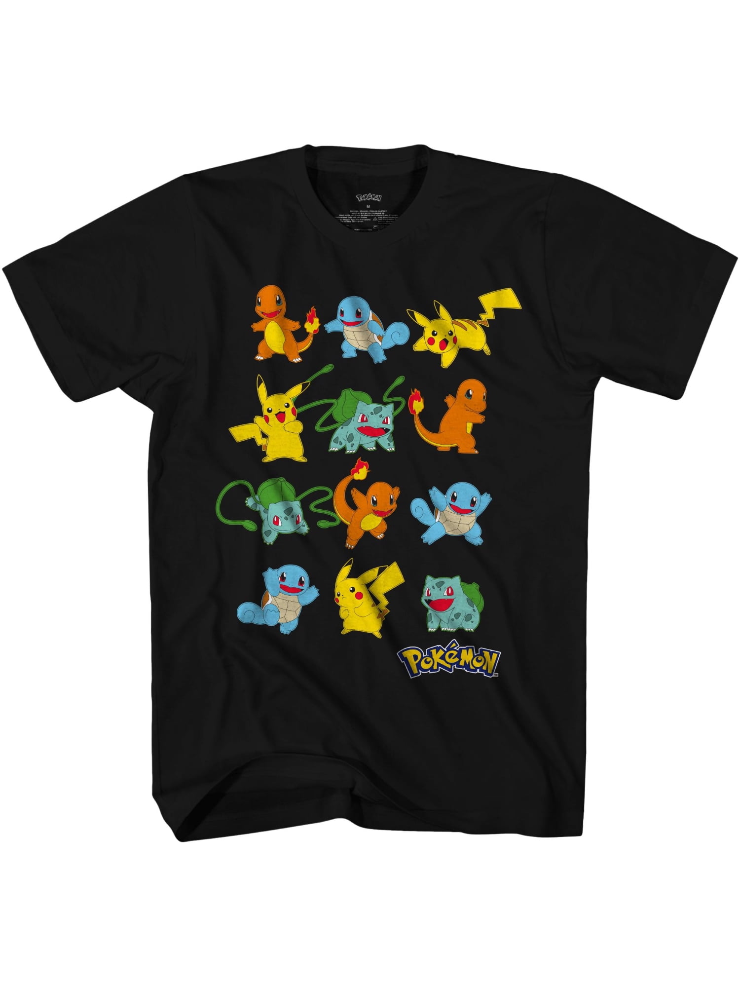Pokemon Boys' Graphic Starter Pack T-Shirt, Black, Sizes 8-16, Cotton ...