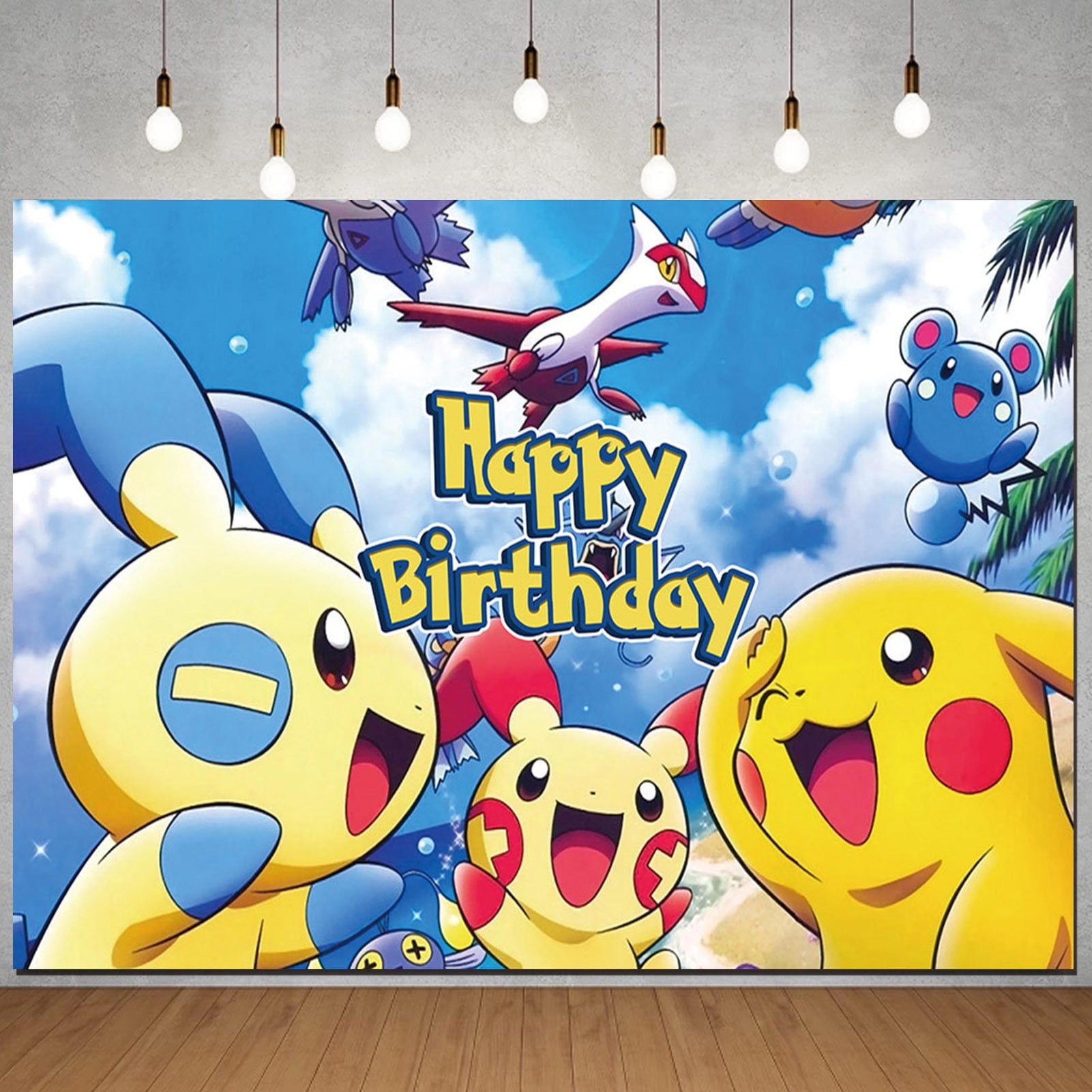 Pokemon Birthday Anime Theme Backdrops Banner Birthday Party Decor ...