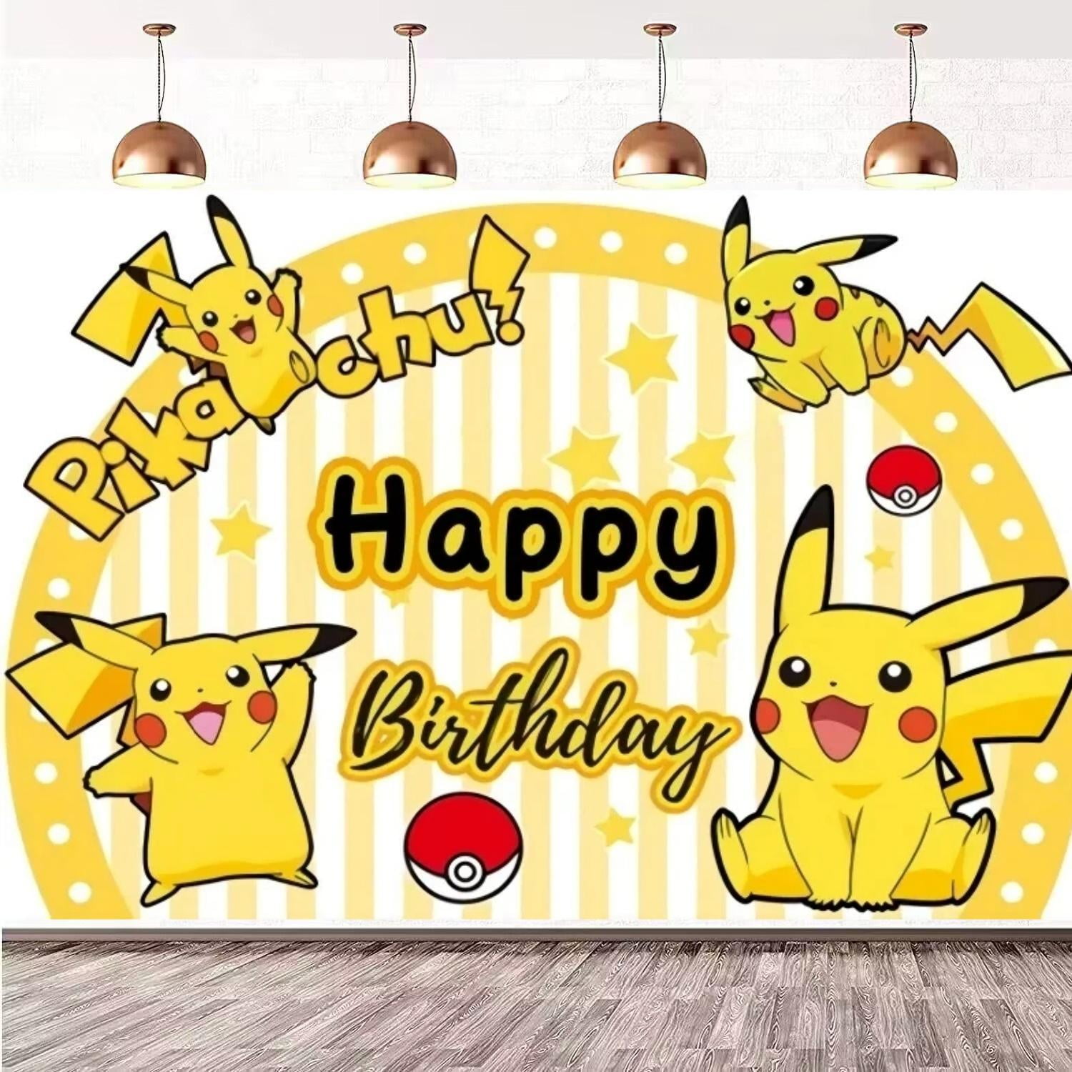 Pokemon Birthday Backdrop Pikachu Party Photography Background Wall ...