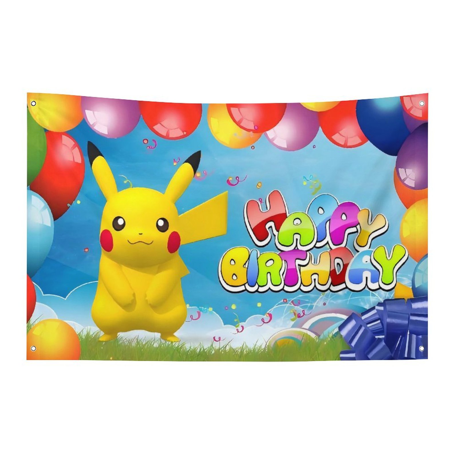 Pokemon Birthday Flag Banner Funny Poster Wall Flag College Dorm Room ...