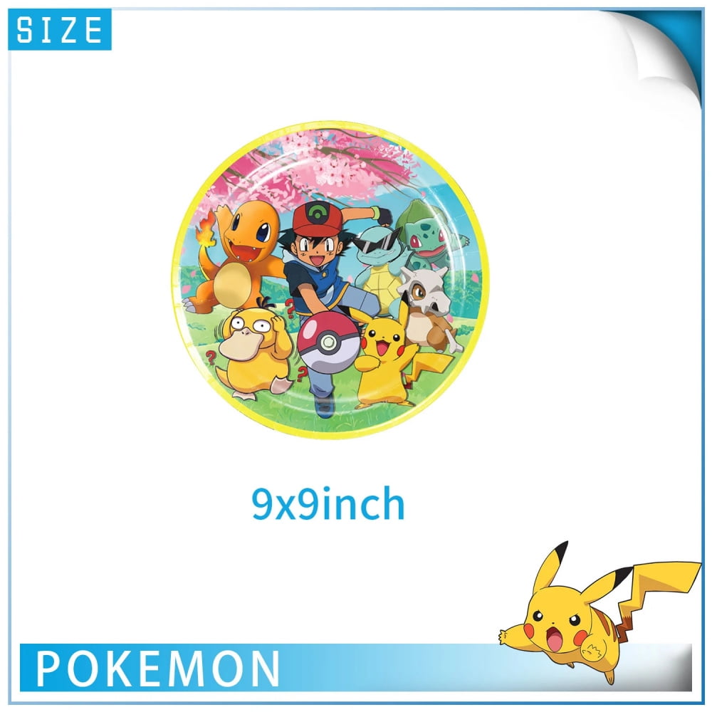Pokemon Birthday Party Decor Disposable Tableware Cup Plate Napkin ...