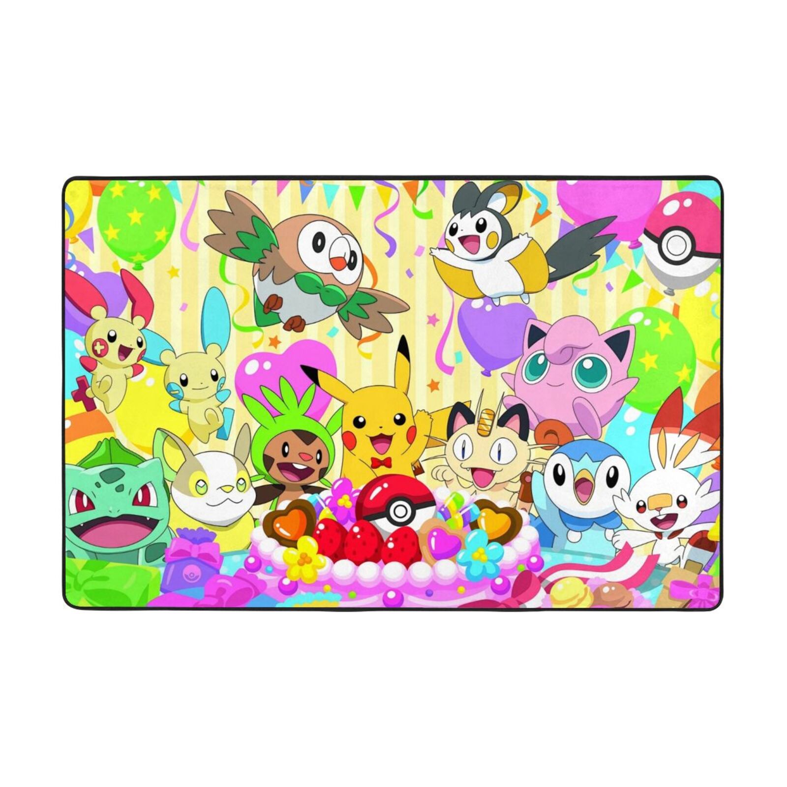 Pokemon Birthday Party Gamer Rug Room Non-Slip Gaming Rug Cool Graffiti ...