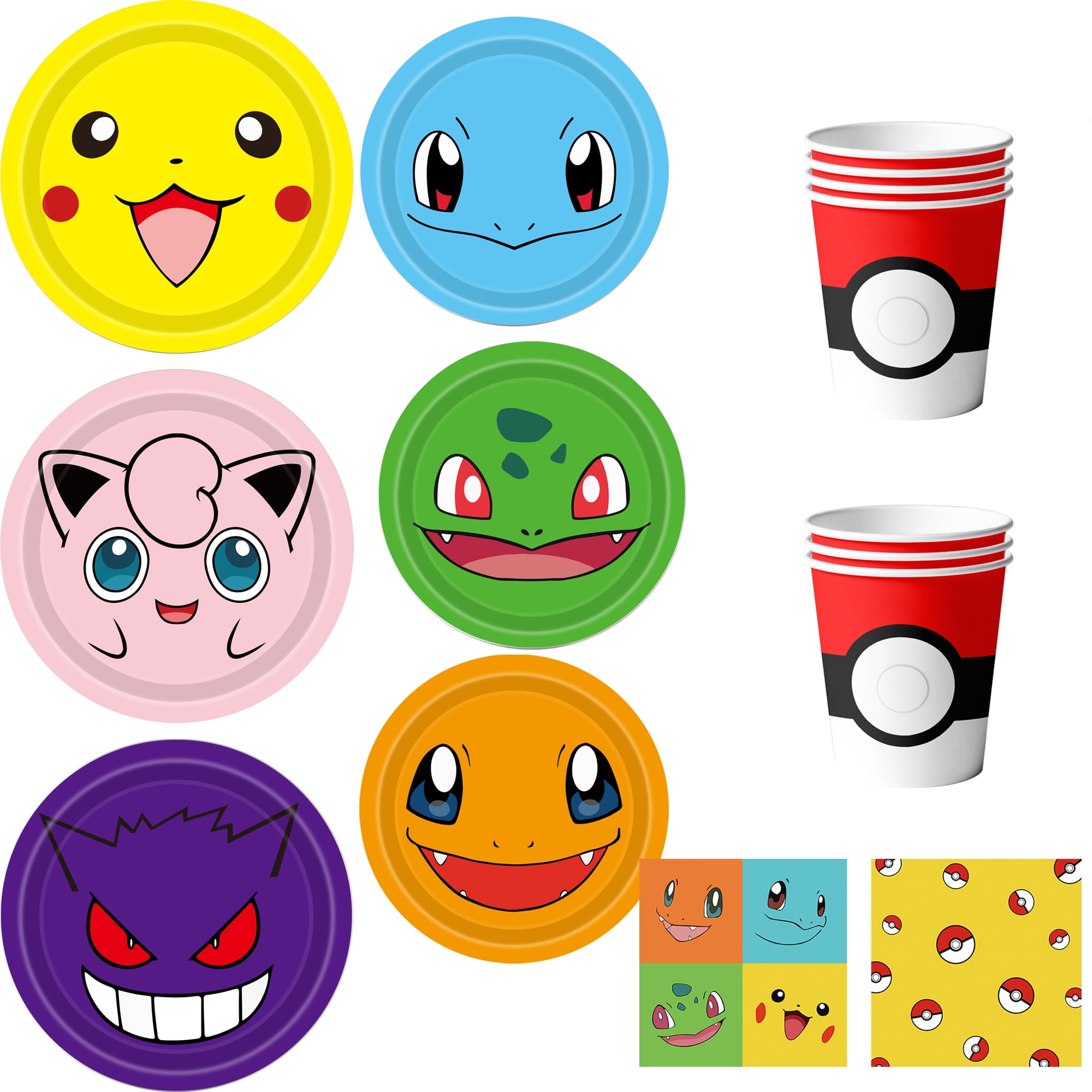 Pokemon Birthday Party Tableware Set, 120 Pcs Pokemon Plates & Napkins ...