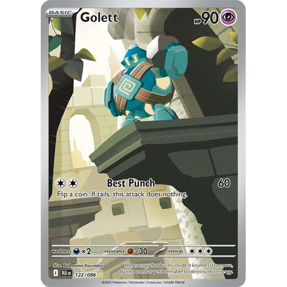 Pokemon Black Bolt Illustration Rare Golett #122 - Walmart.com