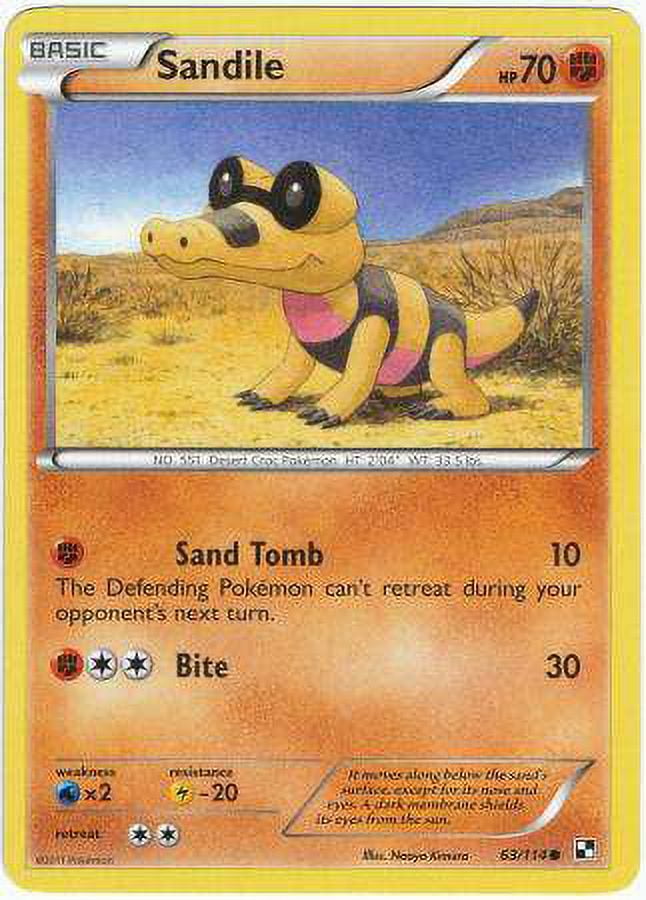 Pokemon Black & White Base Set Common Sandile #63 - Walmart.com