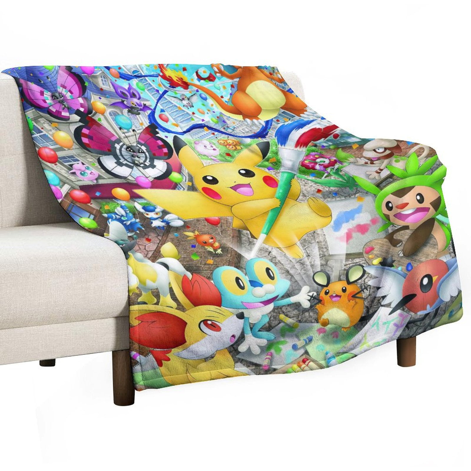 Pokemon Blanket 280g Ultra-Soft Flannel Anime Merchandise Plush Throw ...