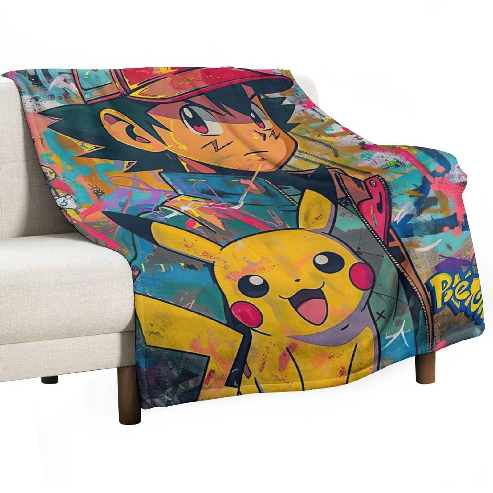 Pokemon Blanket 280g Ultra-Soft Flannel Anime Merchandise Plush Throw ...
