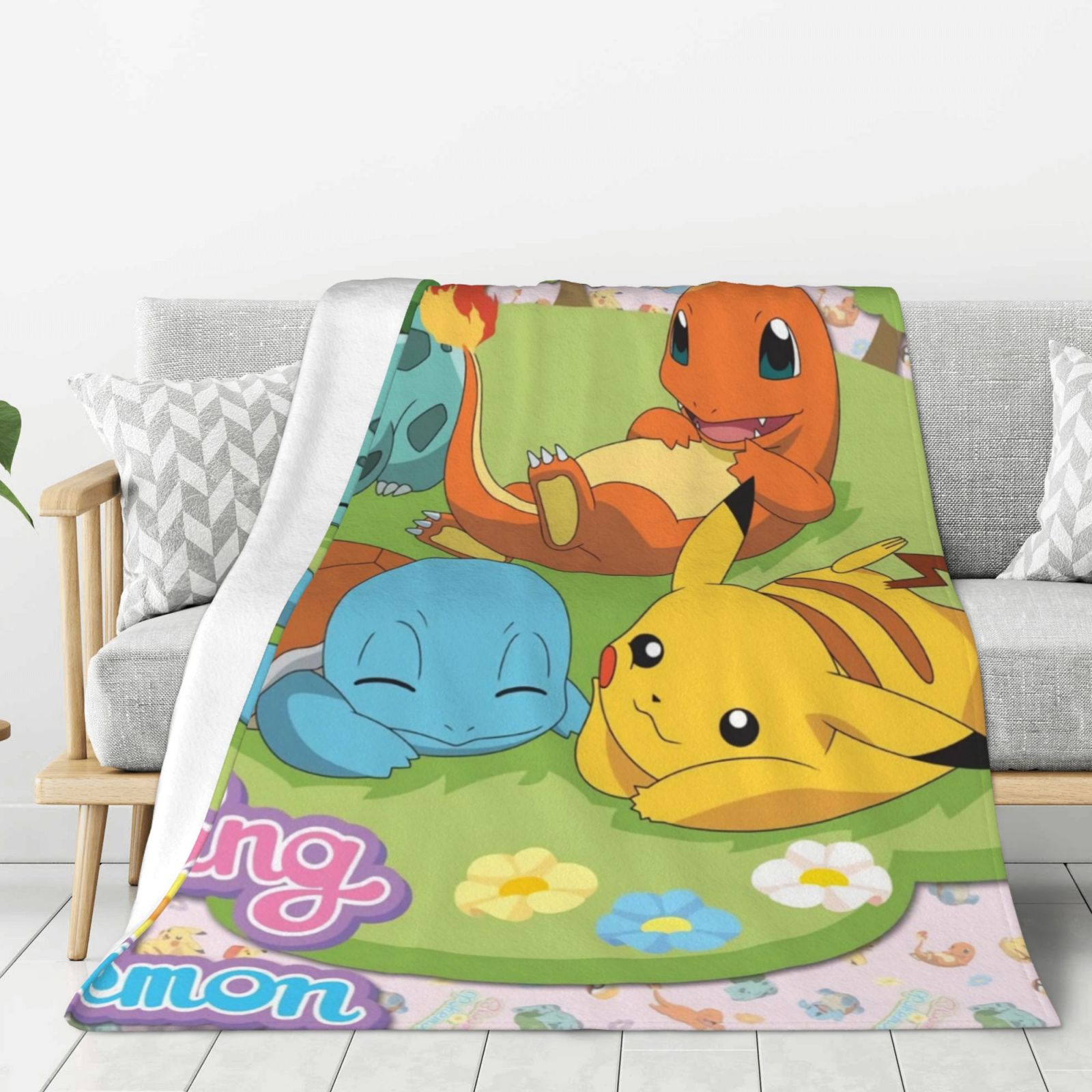 Pokemon- Blooming Pokemon Blankets,Flannel Blanket Throw for Kids,Soft ...