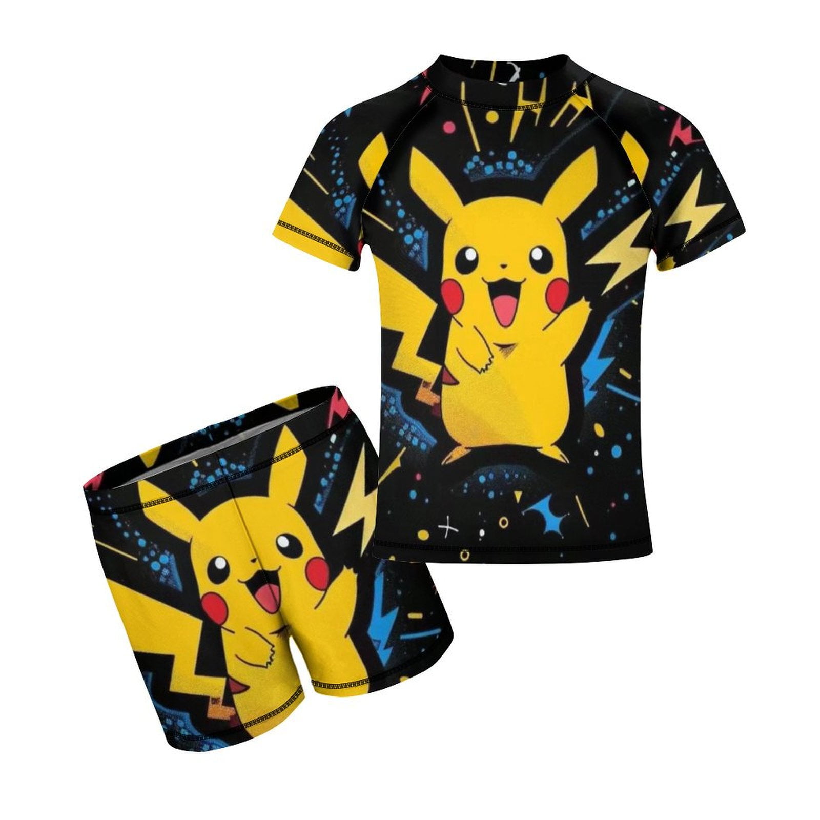 Pokemon Boys 2 piece swimsuit set short sleeve 6-7Y（110cm）swimsuit with ...