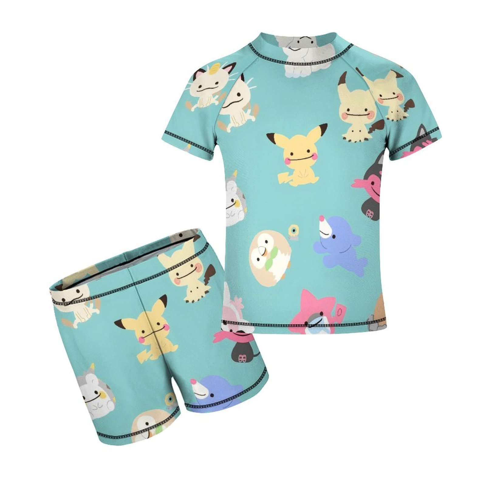 Pokemon Boys 2 piece swimsuit set short sleeve 7-9Y（120cm）swimsuit with ...