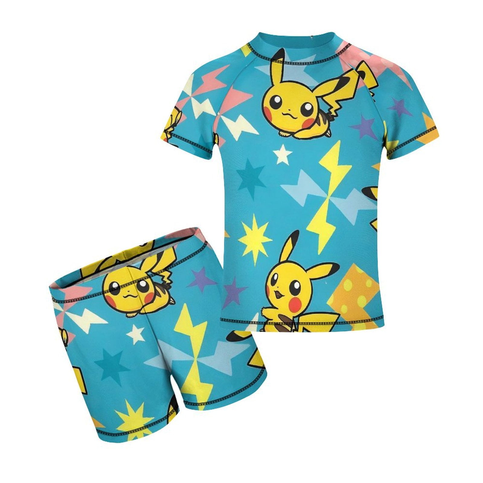 Pokemon Boys 2 piece swimsuit set short sleeve 8-10Y（130cm）swimsuit ...
