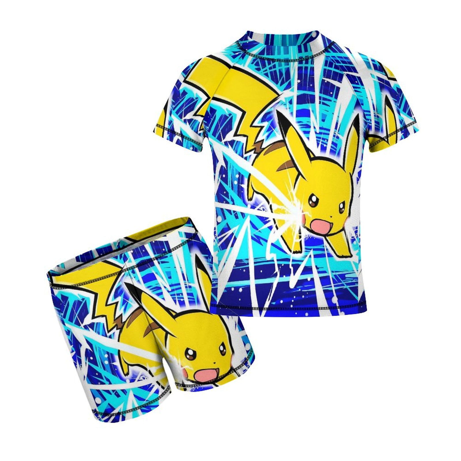 Pokemon Boys 2 piece swimsuit set short sleeve 8-10Y（130cm）swimsuit ...