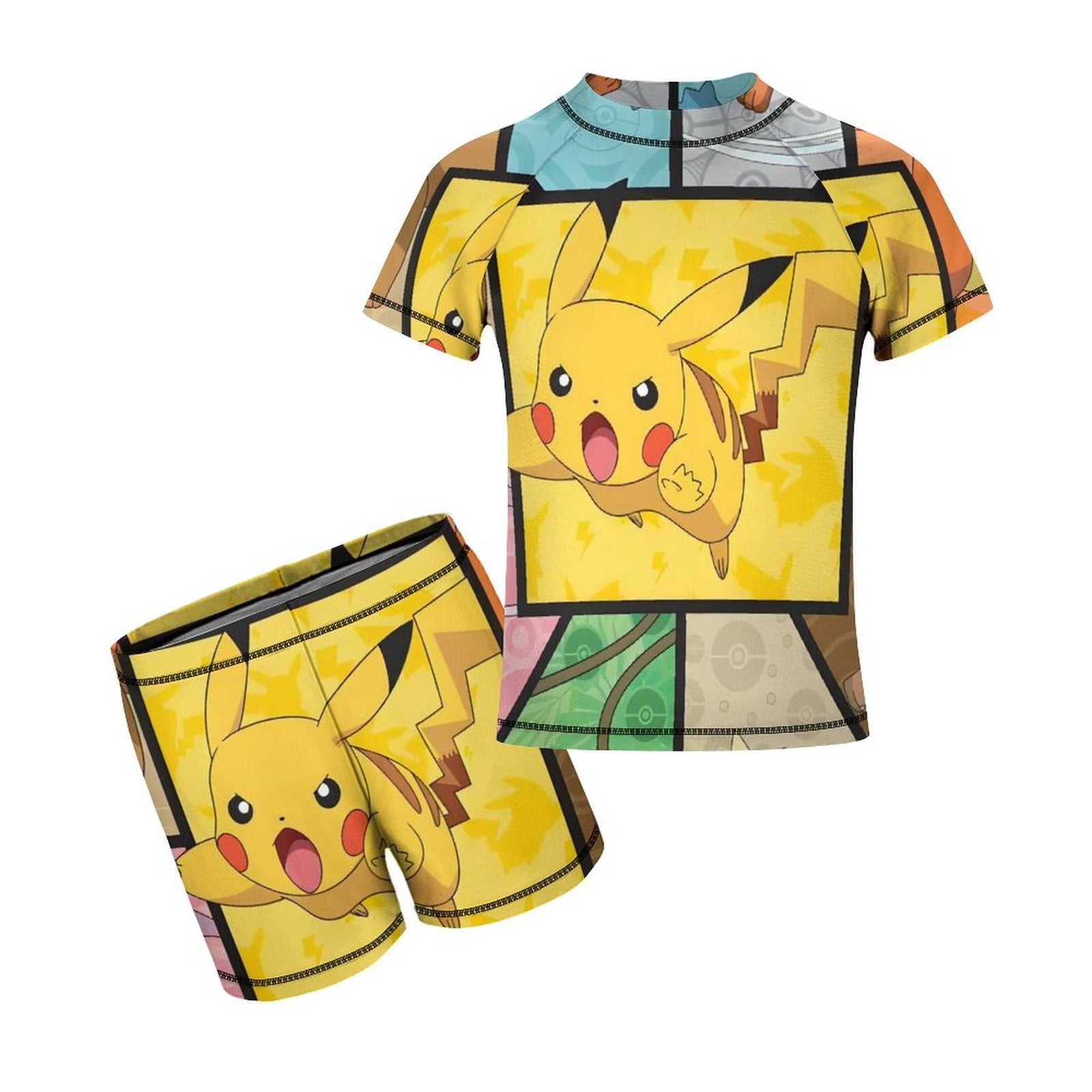 Pokemon Boys 2 piece swimsuit set short sleeve 8-10Y（130cm）swimsuit ...