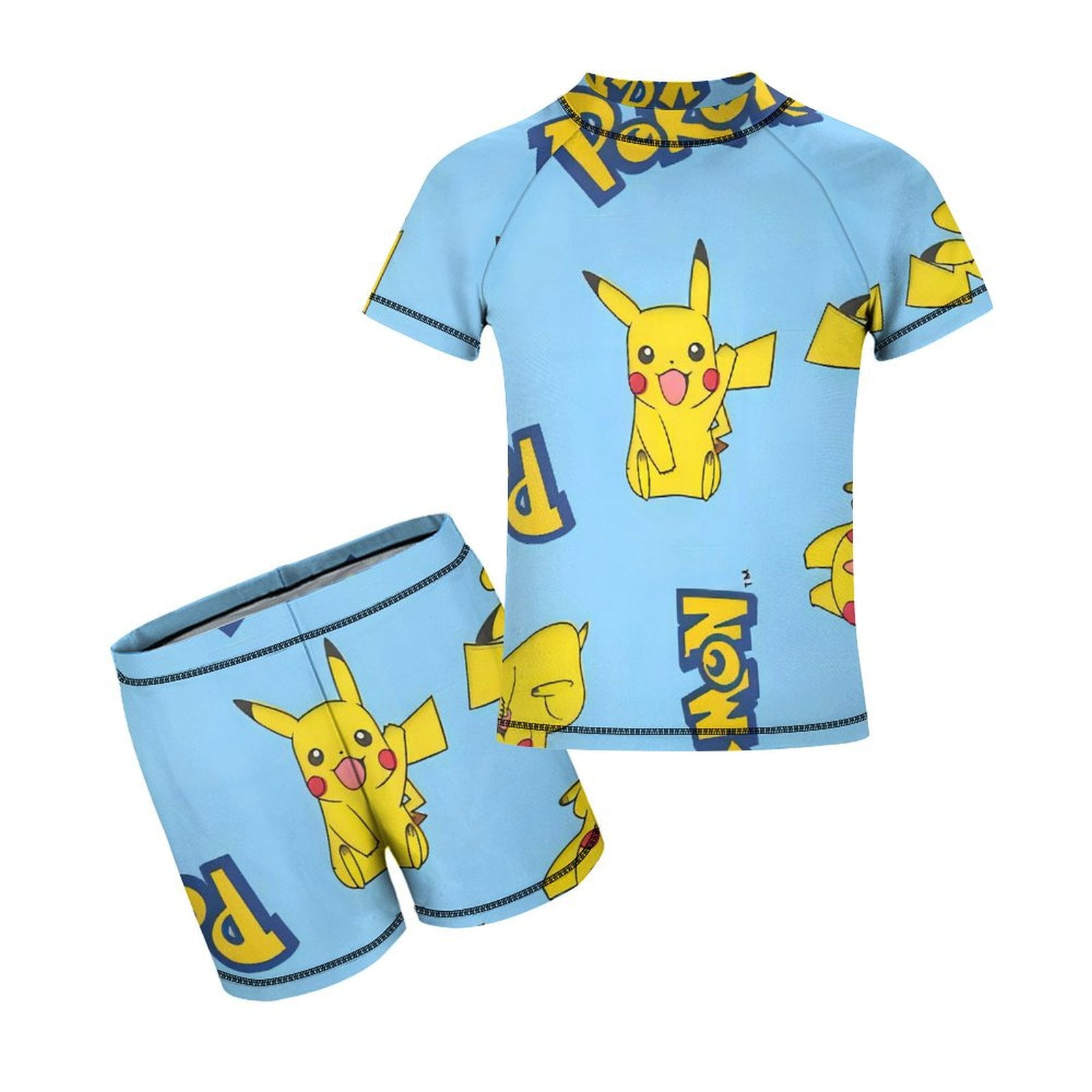 Pokemon Boys 2 piece swimsuit set short sleeve 8-10Y（130cm）swimsuit ...