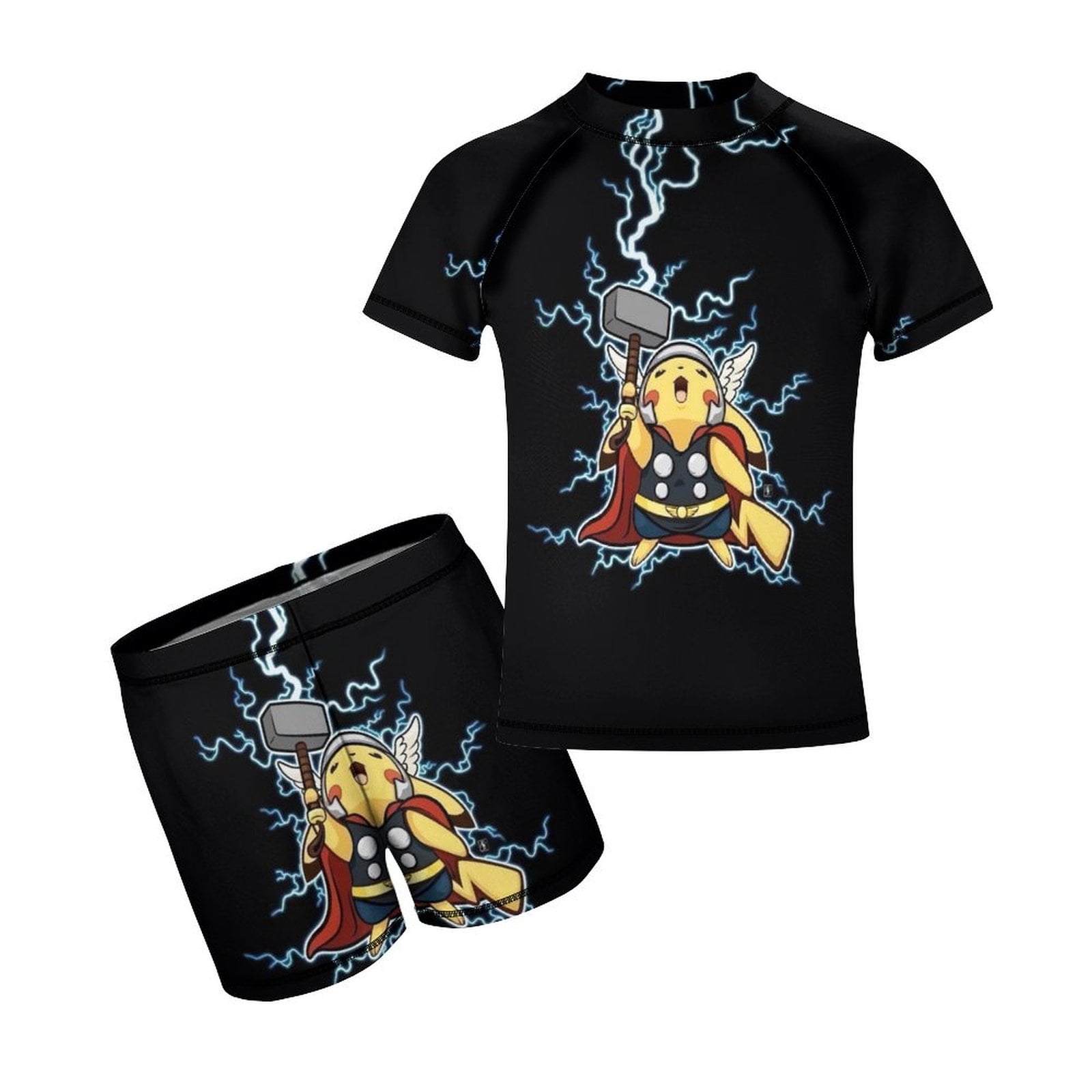 Pokemon Boys 2 piece swimsuit set short sleeve 9-11Y（140cm）swimsuit ...