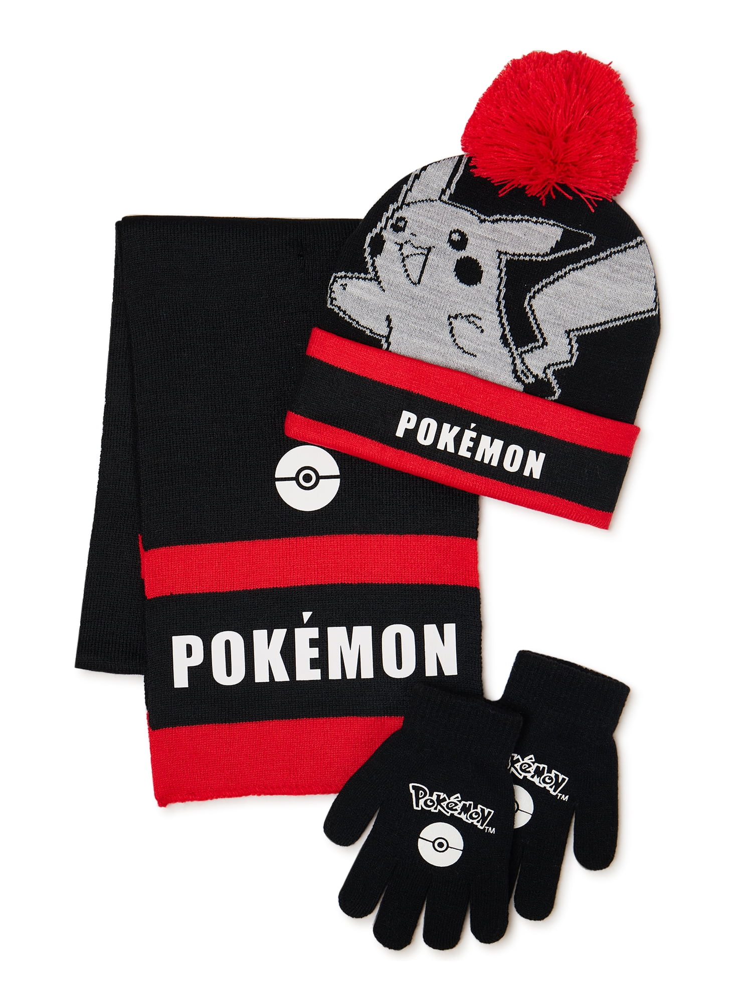 Pokemon Boys Cold Weather Hat, Gloves and Scarf Set, 3-Piece - Walmart.com