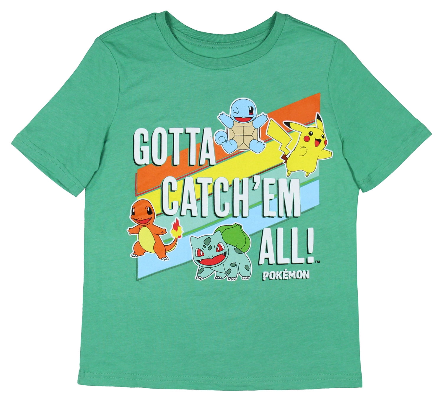 Seven Times Six Pokemon Boys' T-Shirt, Squirtle, Bulbasaur, Pikachu ...