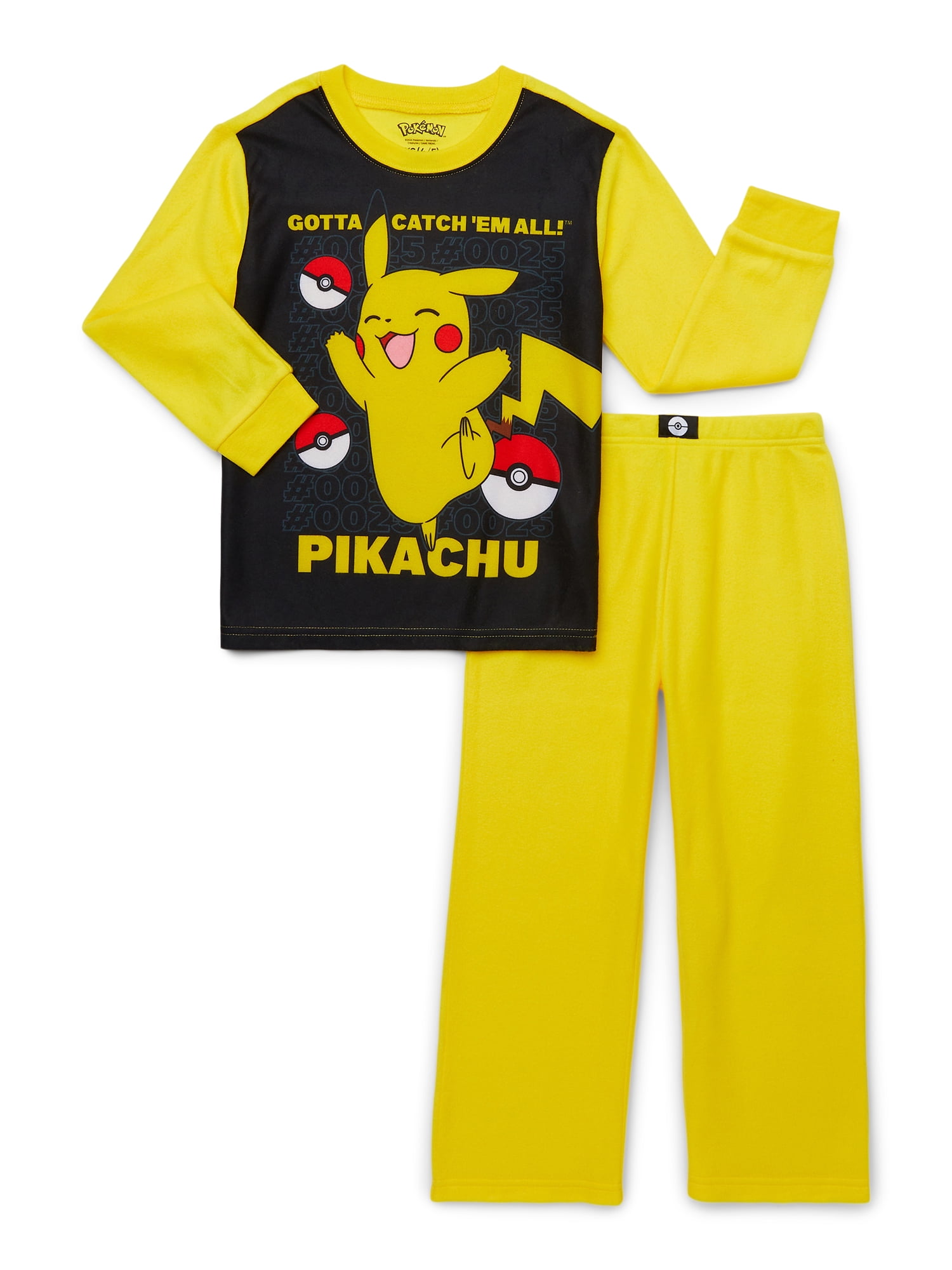Pokemon Boys Long Sleeve Top and Pants Pajama Set, 2-Piece, Sizes 4-16 ...