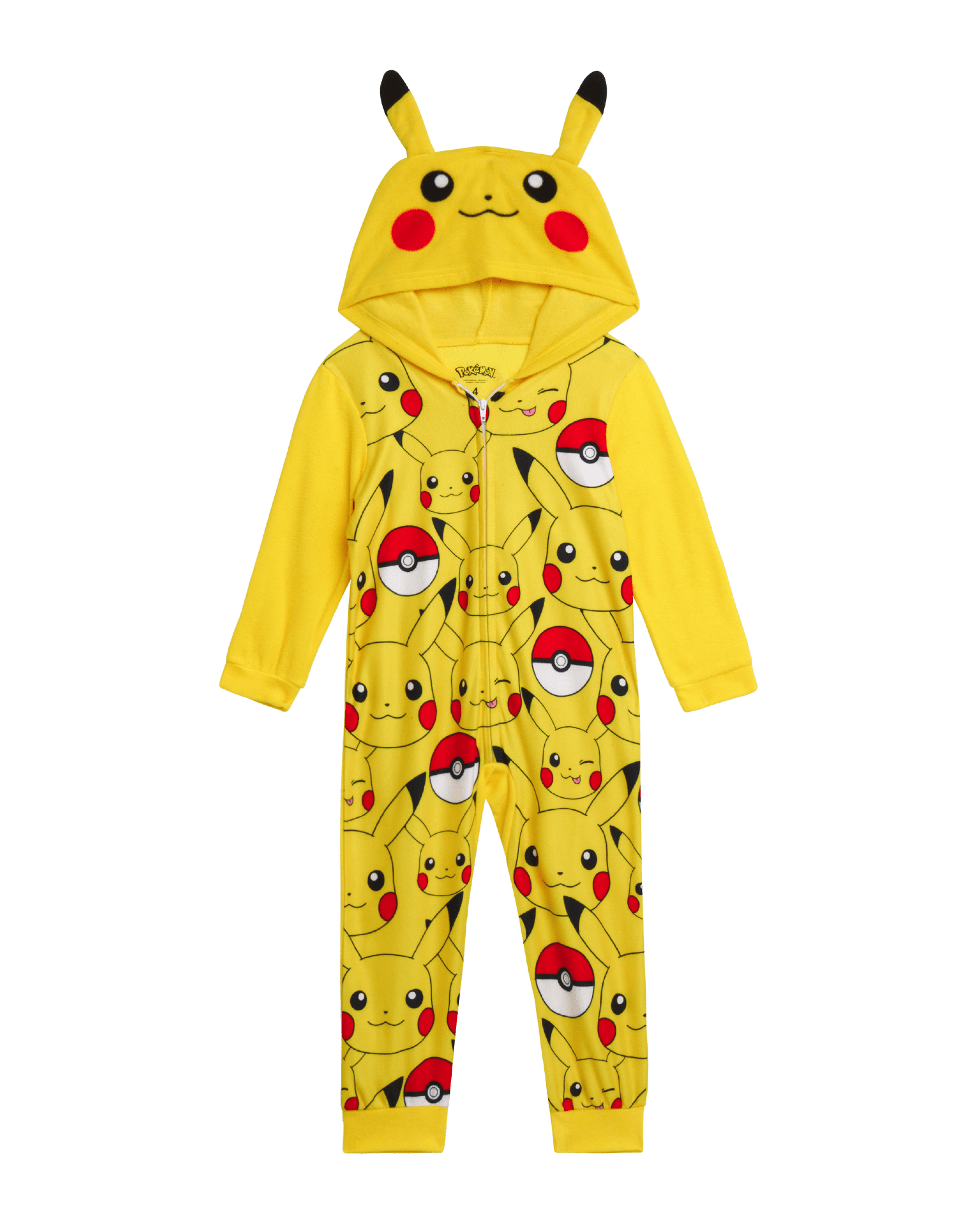 Pokemon Boys' Onesie Pajamas - Pikachu Micro Warm Fleece Hooded and ...