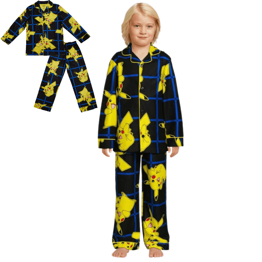 Pokemon Pikachu Boys Pajama Set: 2 Piece Long Sleeve Sleepwear for Kids ...