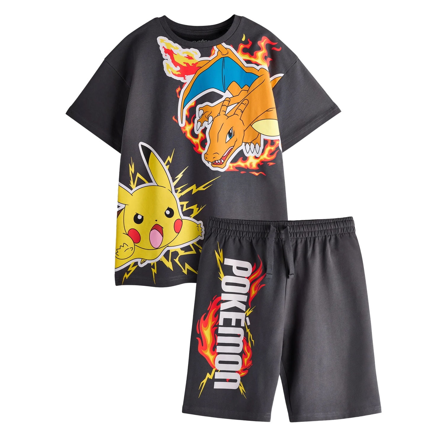 Pokemon Boys Pikachu & Charizard T-Shirt & Shorts Set - Walmart.com